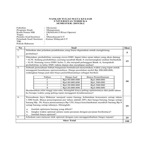 Naskah ekma4413 tugas1 | PDF