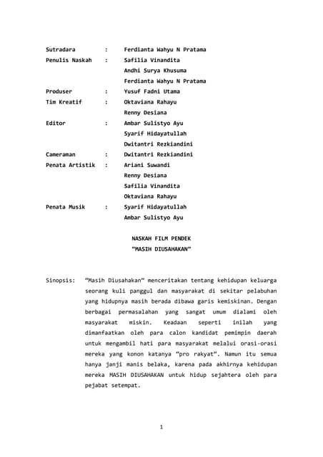 Contoh rancangan script film