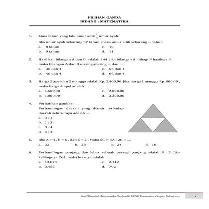 Naskah soal matematika | PDF