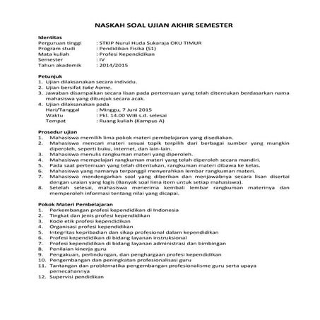 Naskah soal uas 2015 | PDF