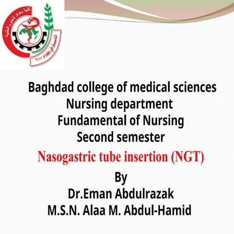 Comprehensive Guide to Nasogastric (NG) Tube Insertion and Removal ...