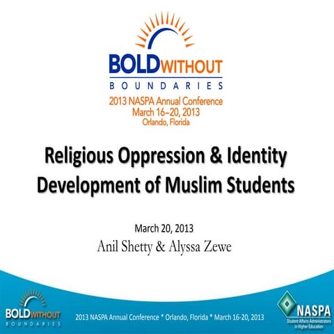 Naspa religious oppression and identity development of muslim students | PPTX