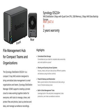 NAS Synology Private Cloud Storage powerpoint | PPTX