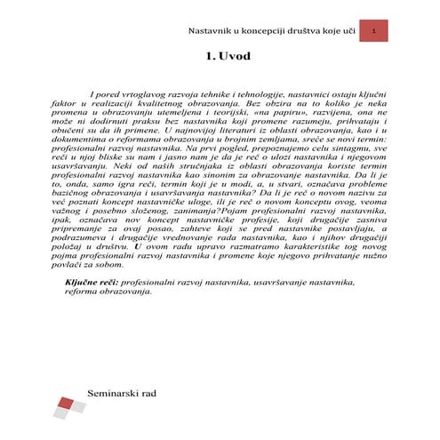 Nastavnik u koncepciji drustva koje uci | DOC