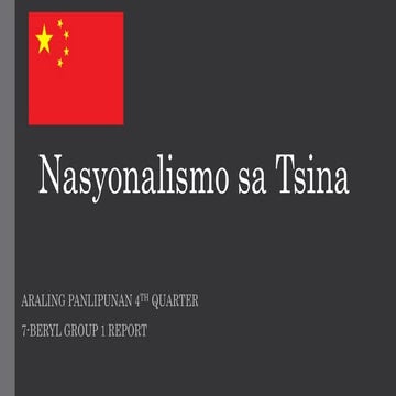 Nasyonalismo sa Tsina | PPTX