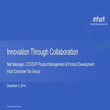 Innovation Through Collaboration - "Nat" Rajesh Natarajan, Intuit | PPT