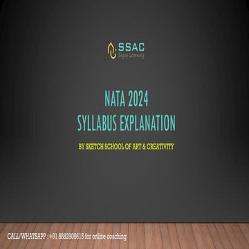 NATA 2024 SYLLABUS, full syllabus explained in detail | PDF | Interior ...