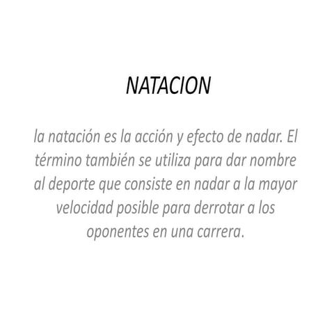 Que es la natacion, concepto estilos y beneficios | PPTX