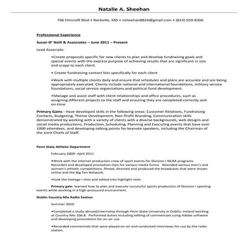 Natalie sheehan resume | DOC