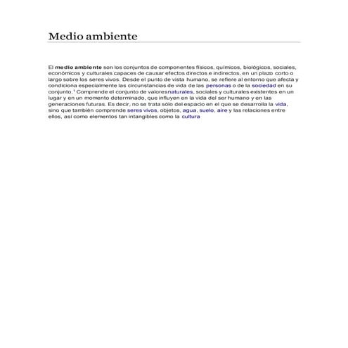 Que es el medio ambiente | DOC