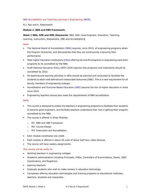 NBA preparation for Tier-II Institute according to revised SAR | PPTX | Undergraduate Education ...