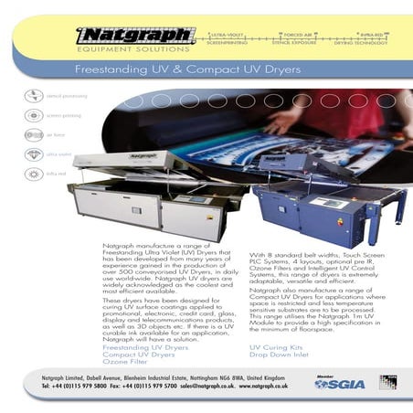 Natgraph Freestanding Uv & Compact Uv Dryers | PDF