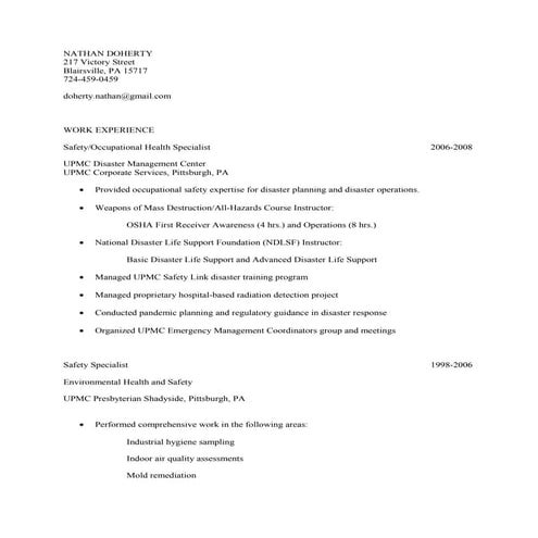 Nathan Doherty Cv Nov 08 | DOC