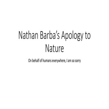 Nathan Barba's Apology to Nature Through Photos | PPT