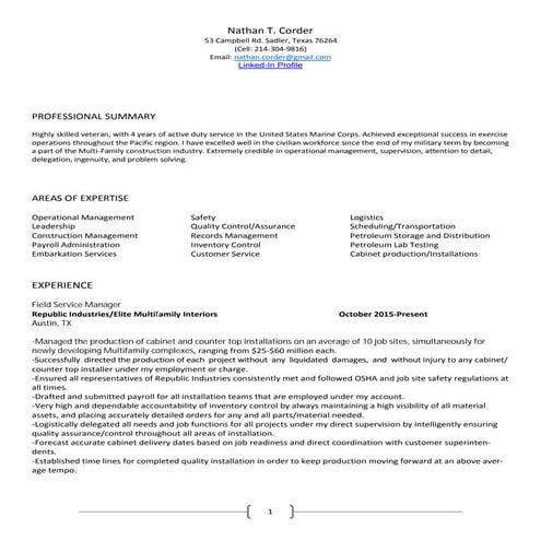Nathan corder resume | PDF