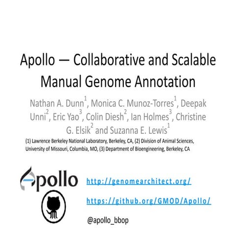 Apollo — Collaborative and Scalable Manual Genome Annotation | PDF