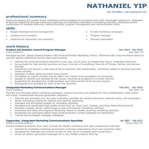 Nathaniel Yip resume 2016 | PDF