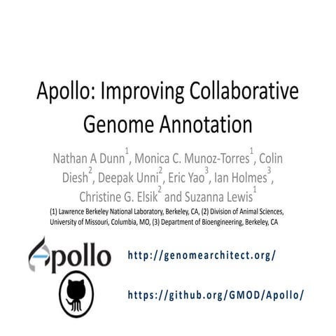Apollo: Improving Collaborative Genome Curation | PPT