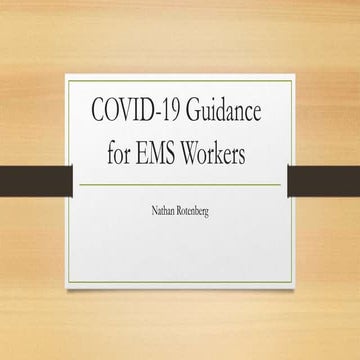 COVID-19 Guidance for EMS Workers | PPT