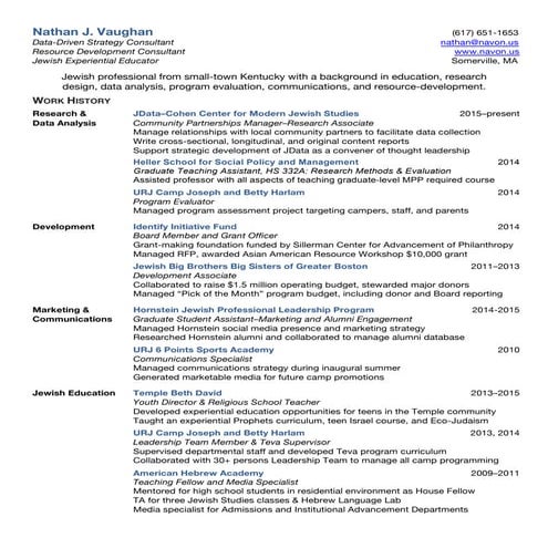 Nathan J Vaughan Resume | PDF
