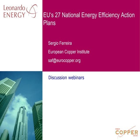 National Energy Efficiency Action Plans | PPT