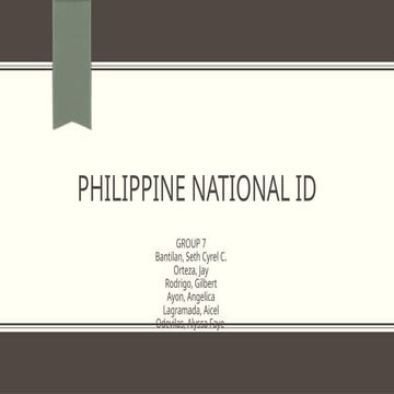 NATIONAL ID POWERPOINT PRESENTATION HEHE | PPTX