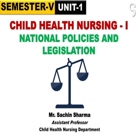 National Health Policy for children, Special laws relating to children ...