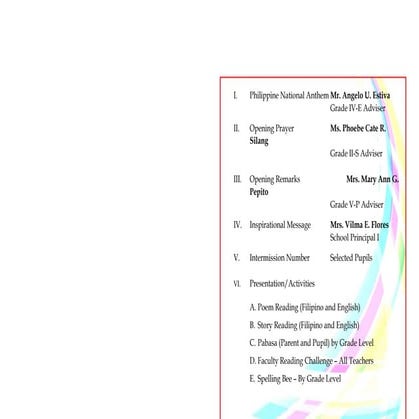 Script for reading month celebration | DOCX