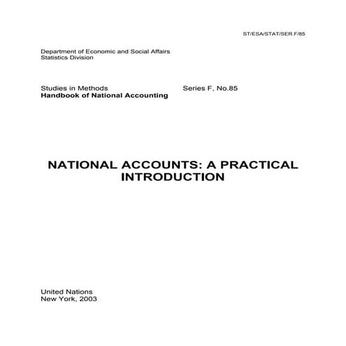 National accounts a practical introduction | PDF