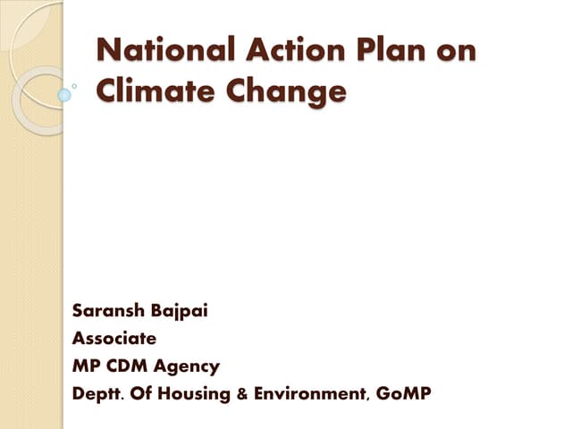 Presentation on "National Action Plan on Climate Change" | PPTX