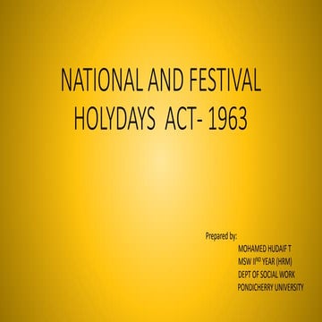 National and festival act 1963 | PPTX