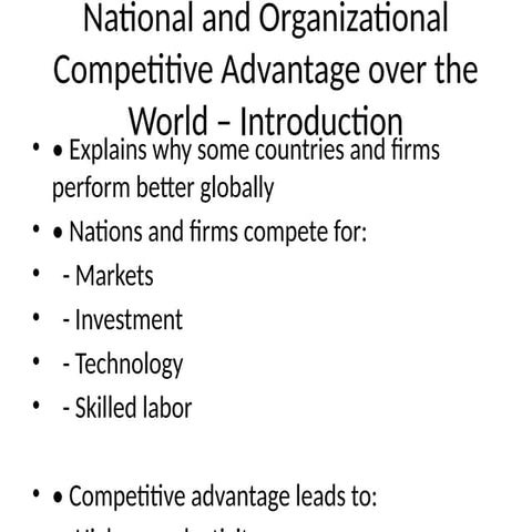 National and Organizational Competitive Advantage over the world | PPTX