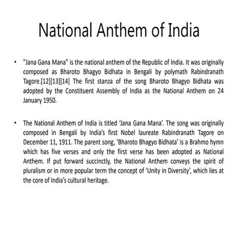 National Anthem of India.pptx | Books and Literature