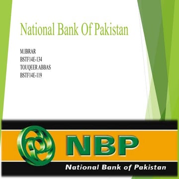 National bank of Pakistan (nbp) swot analysis | DOCX