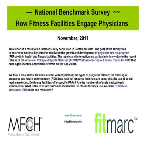National Benchmark Survey Physician Referral Programs November 2011 | PPT