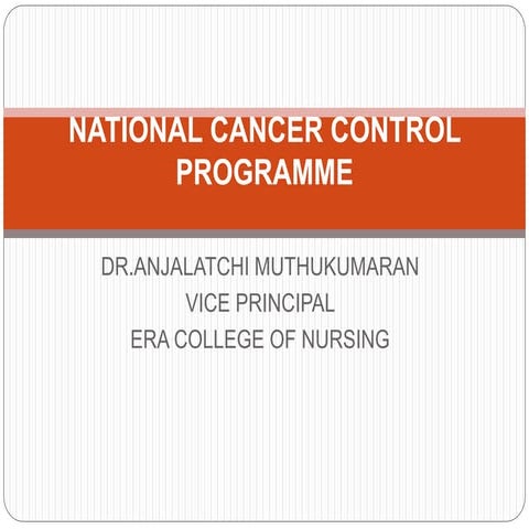 National cancer control programme | PPTX