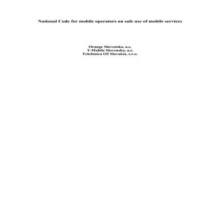 National code for mobile operators on safe use of mobile phones in ...
