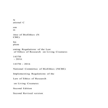 National committee of bio ethics (ncbe)impl | DOCX
