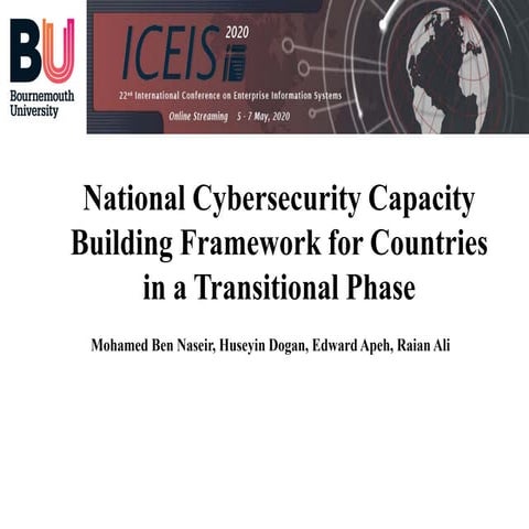 National cybersecurity capacity building framework for countries in a ...