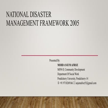 National disaster management framework 2005 | PPTX
