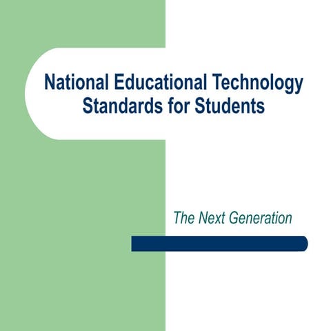 National Educational Technology Standards For Students | PPT