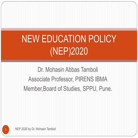 National Education Policy 2020: An Overview | PPTX