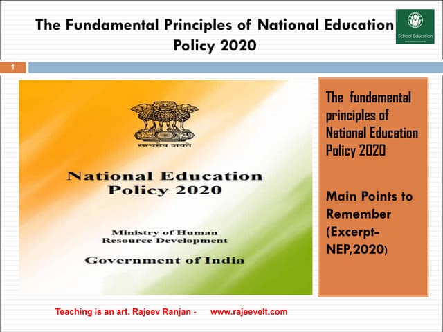 Overview of principles of NEP 2020 | PPTX