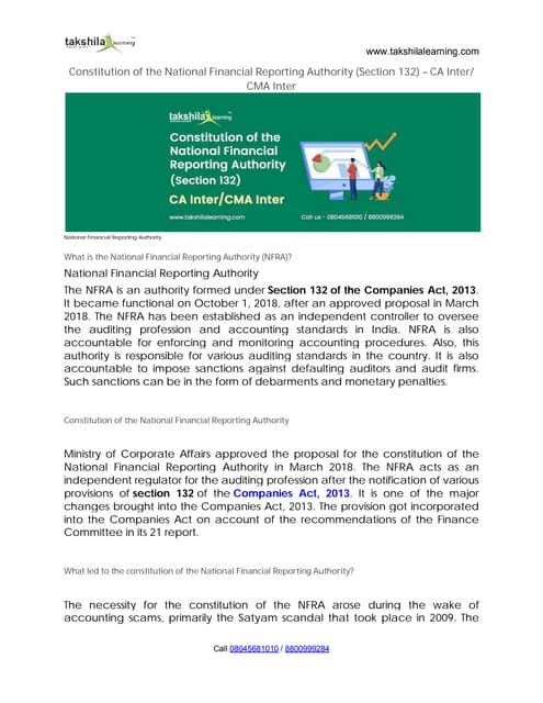 National Financial Reporting Authority (NFRA) | PPT