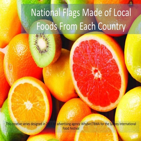 National flags made of local foods | PPTX