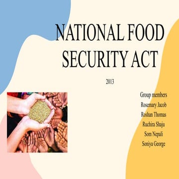 National food security act 2013 by Som Nepali | PPTX