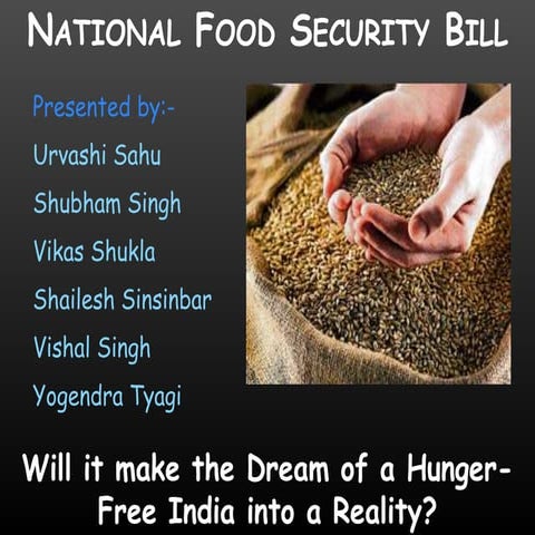 National food security bill 2013 | PPTX
