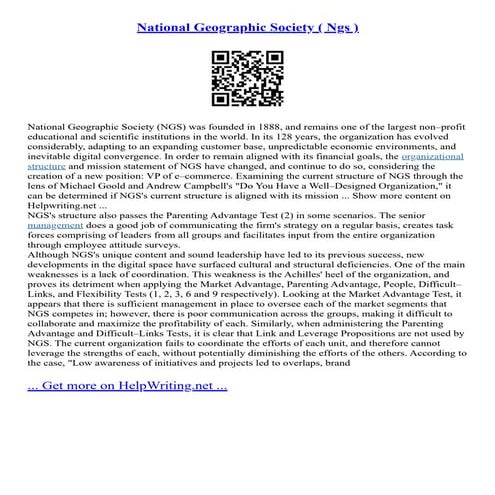 National Geographic Society ( Ngs ) | PDF
