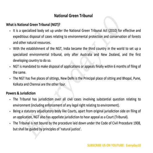 National green tribunal | PDF