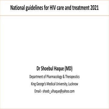 National guidelines for HIV care and treatment 2021 | PPTX